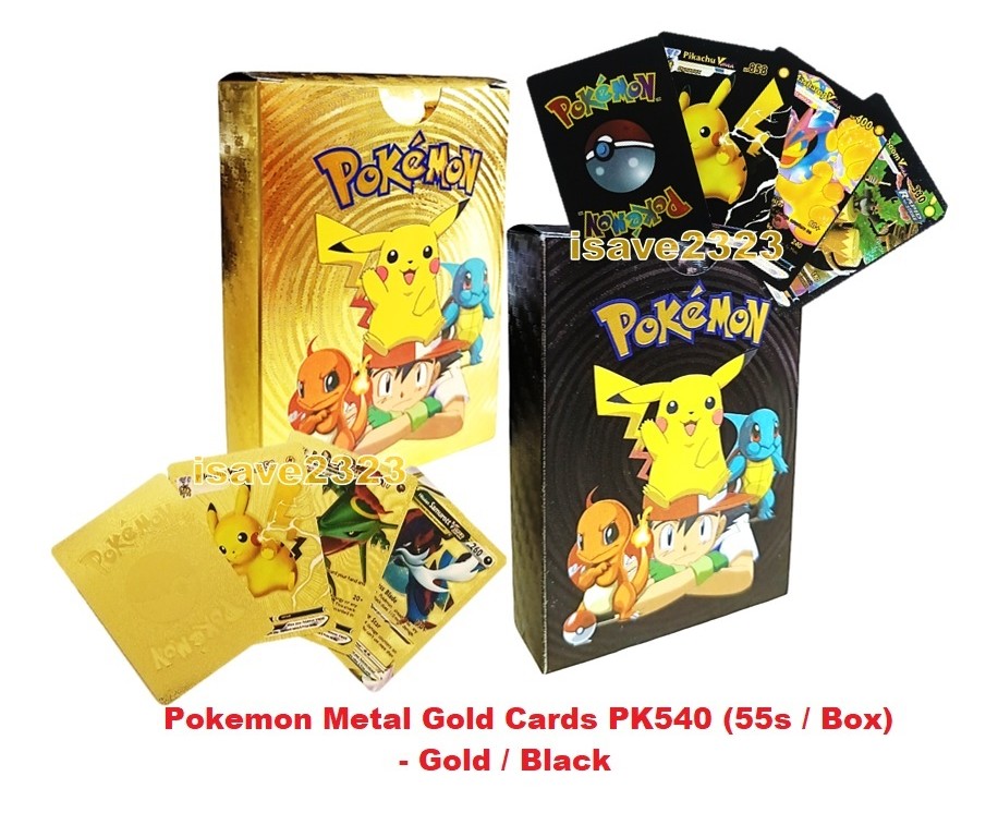 Pokemon Metal Gold Cards PK540 (55pcs / Box) - Gold / Black | Shopee ...
