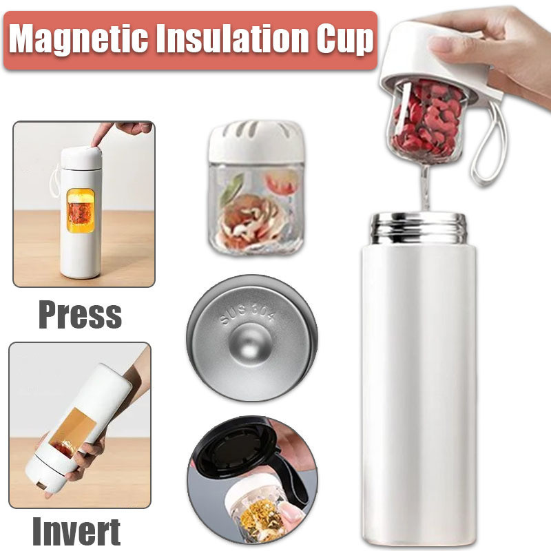 Magnetic Bottle Thermos Bottle Tea Bottle With Filter 304 Stainless ...