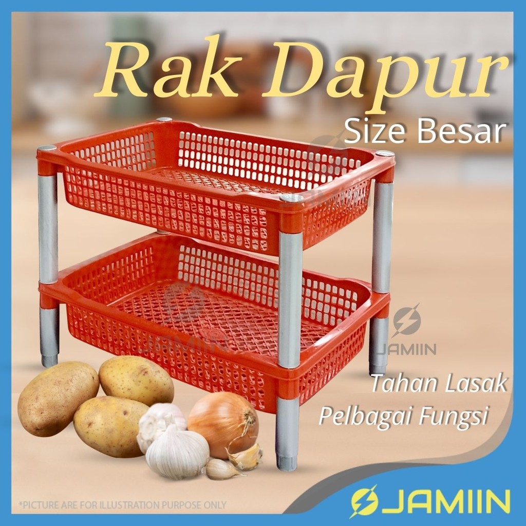 Plastic Rack 2 / 3 / 4 Tier Storage Rack Vegetable Stackable Storage ...
