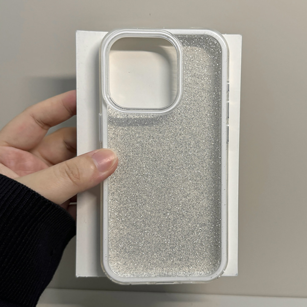 INS Color Shiny Glitter Transparent Phone Case for IPhone 11 17 16 15 ...
