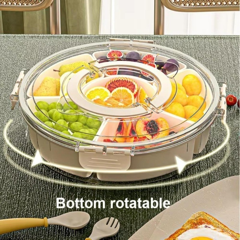 Fruit Stroge Box Rotating 6 Compartments Bekas Makanan Food Tray ...