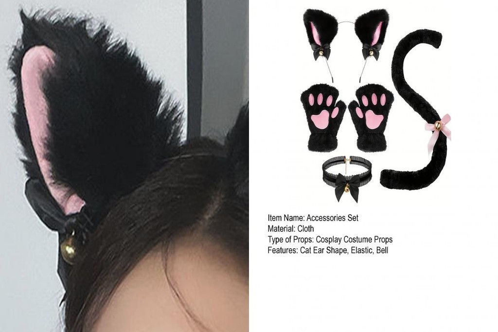LK Cat Costume Accessories Set Fluffy Cat Costume Accessories Adorable ...
