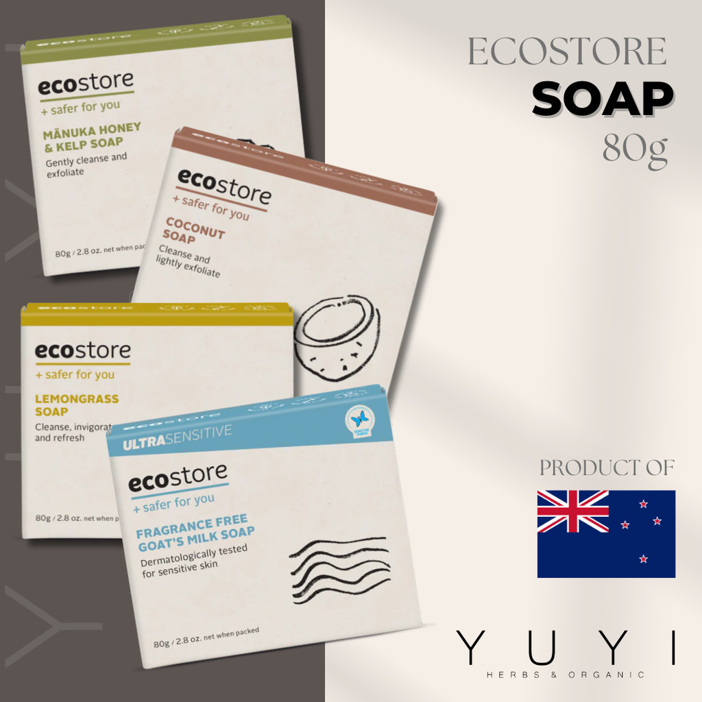 【Ecostore】Soap (Lemongrass, Manuka Honey & Kelp, Ultra Sensitive Goat's ...