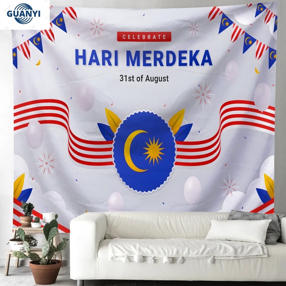 🔥Merdeka 67 Tapestry 🔥Merdeka 2024 Printed Polyester Tapestry Festival ...