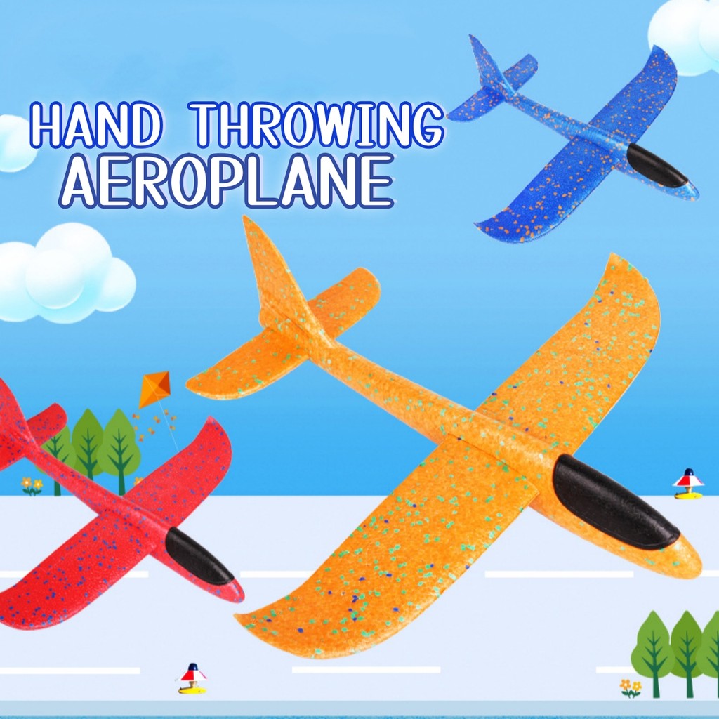 Hand Throwing DIY Aeroplane Flying Foam Flight Toys Children Fly Plane ...