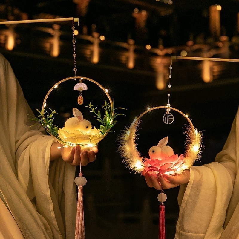 Creative Rabbit Lantern Mid-Autumn Lantern DIY Hanfu Photography Props ...