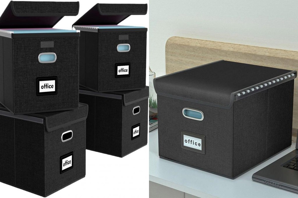 Ou Folding File Box Tax Document Storage Box Foldable File Storage Box ...