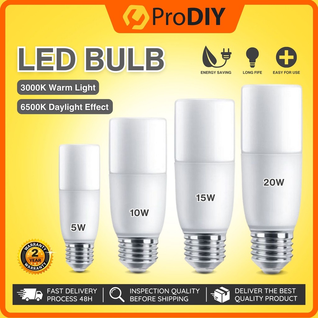 PRODIY LED Buld 3000K Warm Light 4000K Cool Light 6500K Daylight Effect ...