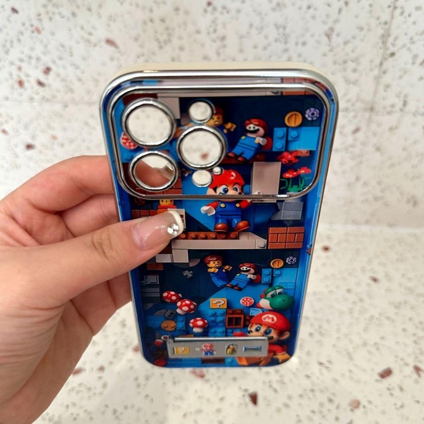 Mario Phone Case + Holer for iPhone 11 16 15 14 13 12 Pro Xs Max XR X 6 ...