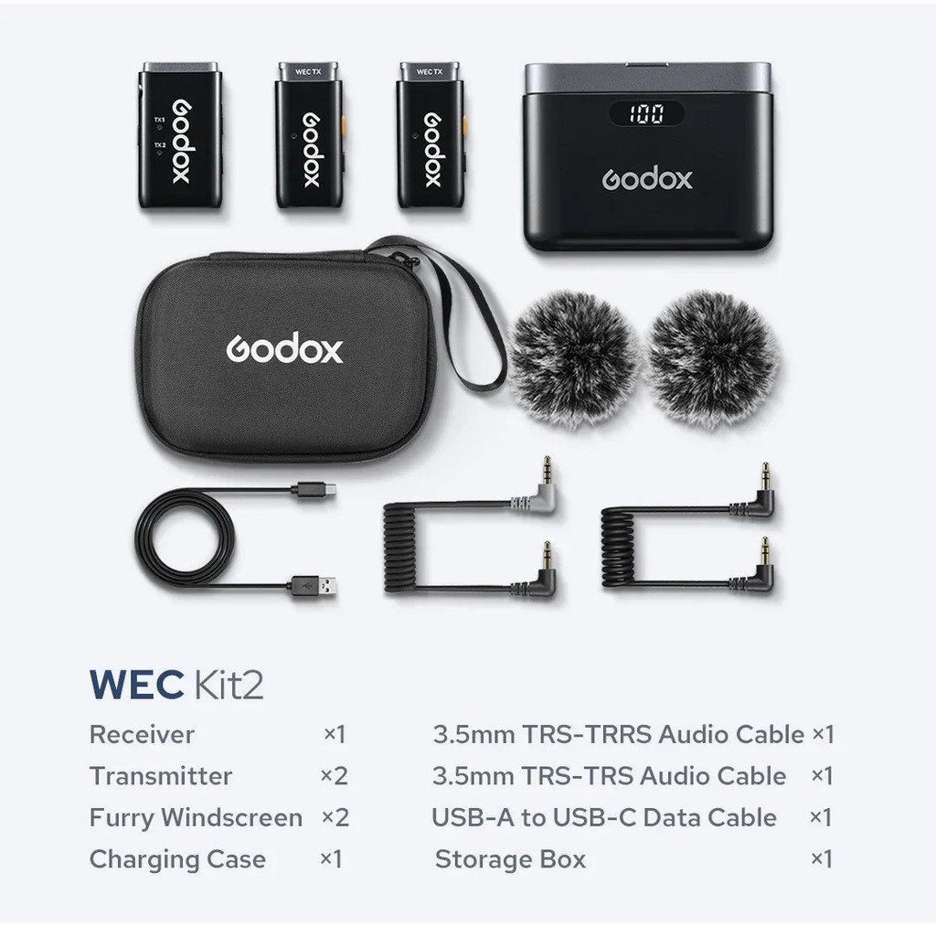 GODOX WEC 2.4GHz Wireless Microphone System Kit1 / Kit2 | Shopee Malaysia