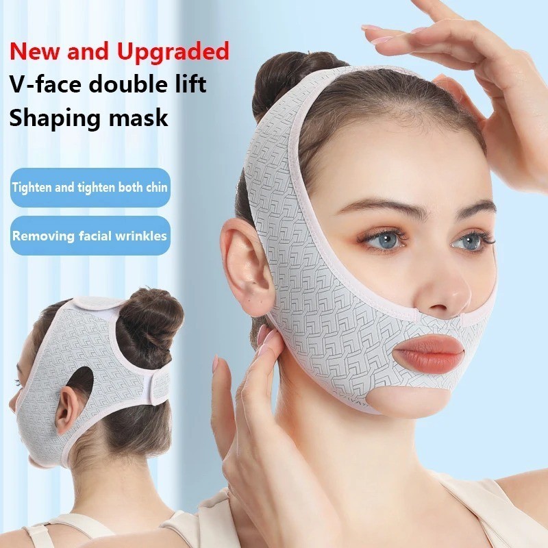 Face Lift V Shaper Mask Facial Slimming Bandage Chin Cheek Lift Up Belt ...