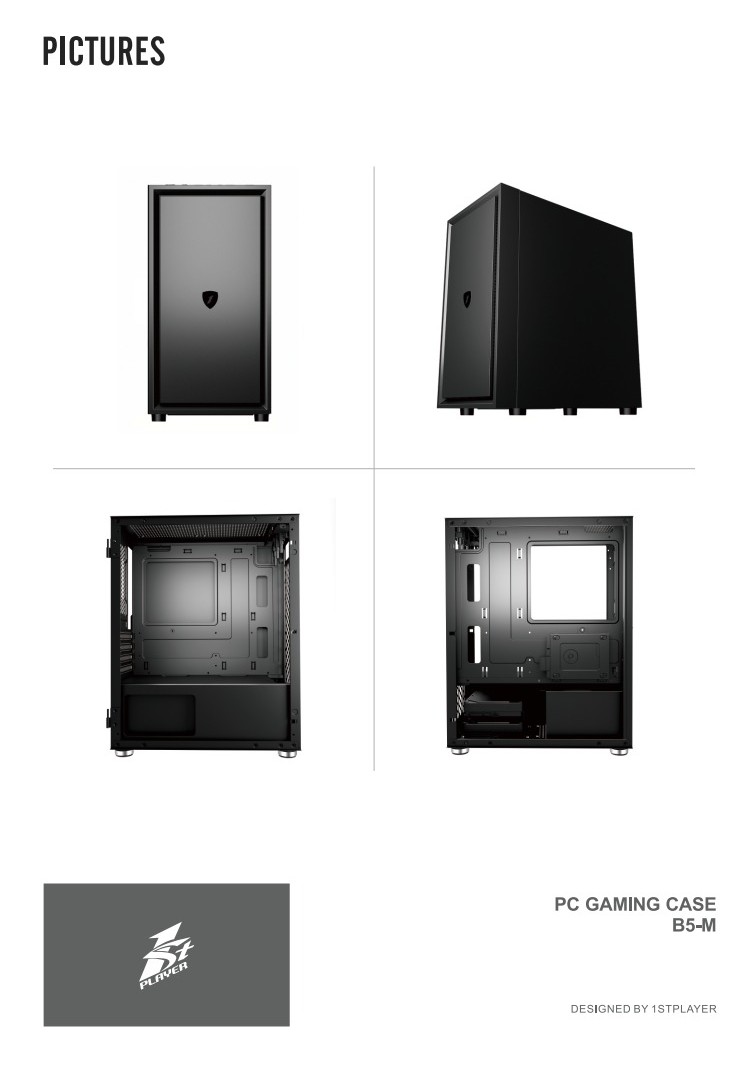 1st Player BLACK SIR B5-M Gaming Case Micro ATX Casing B5M PC Case MATX ...