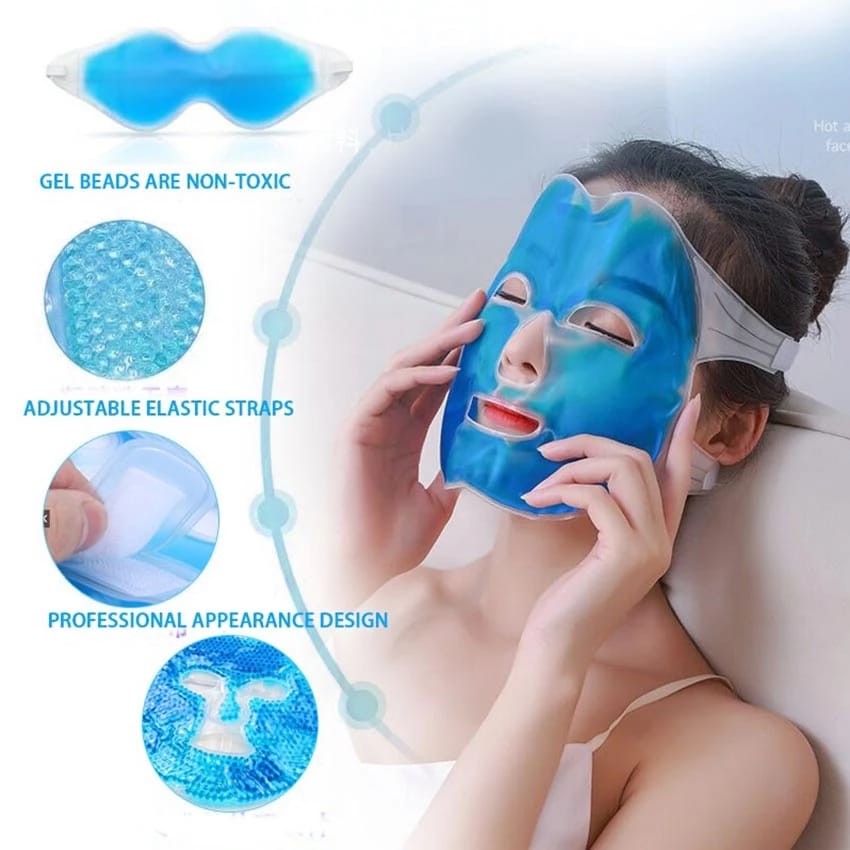 Ice Face Mask Reusable Cold Compress Gel Ice Pack Face Cooling Patches ...