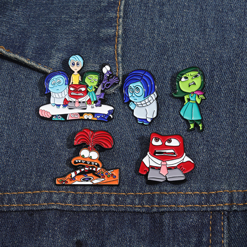 Inside Out 2 Brooch Pins Movie Character Joy Sadness Anger Brooch Metal ...