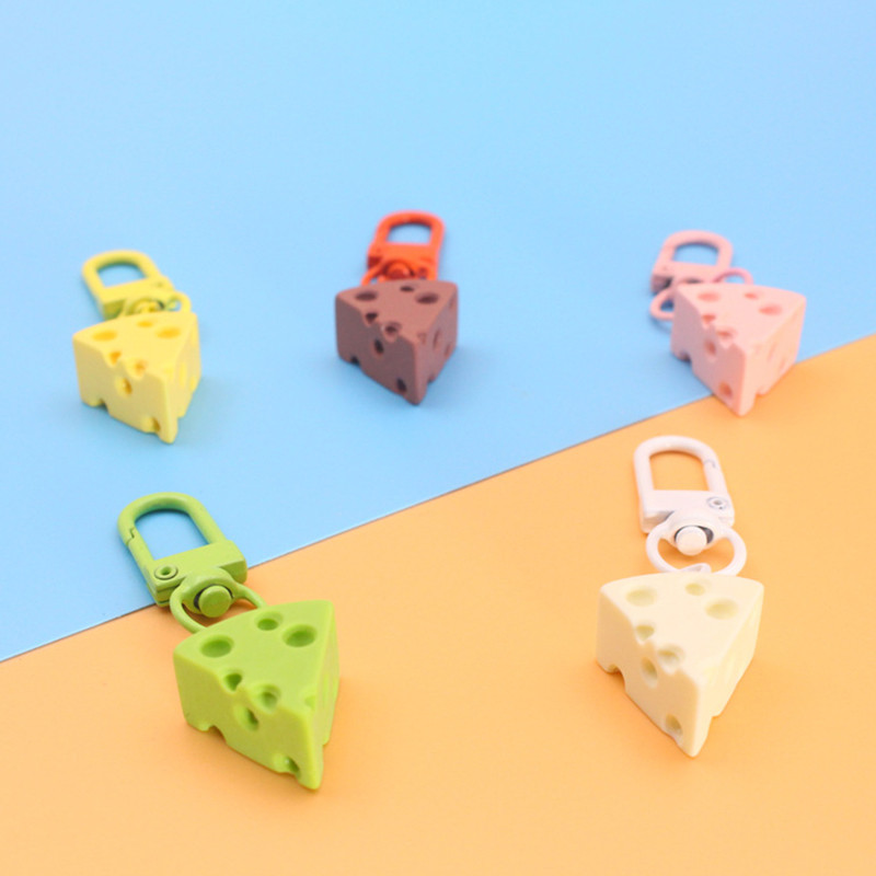 (lalang2.my)5pcs Cute Cheese Keychain Milk Yellow Cheese Blocks Fashion ...