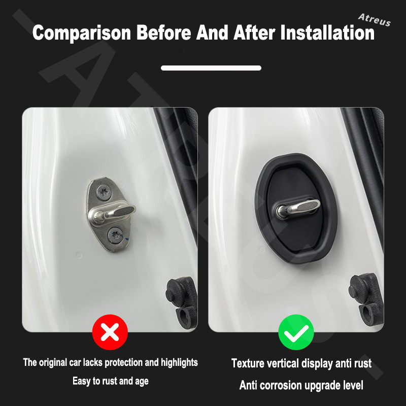 Chery Car Door Lock Cover Silicone Rubber Door Lock Buckle Shock ...