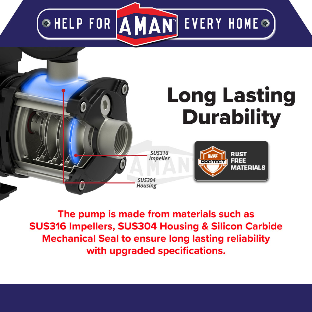 JOVEN Automatic Domestic Water Pump Water Booster Pump Home Living Shower Pam Air 1.0HP JHP4-40 ...