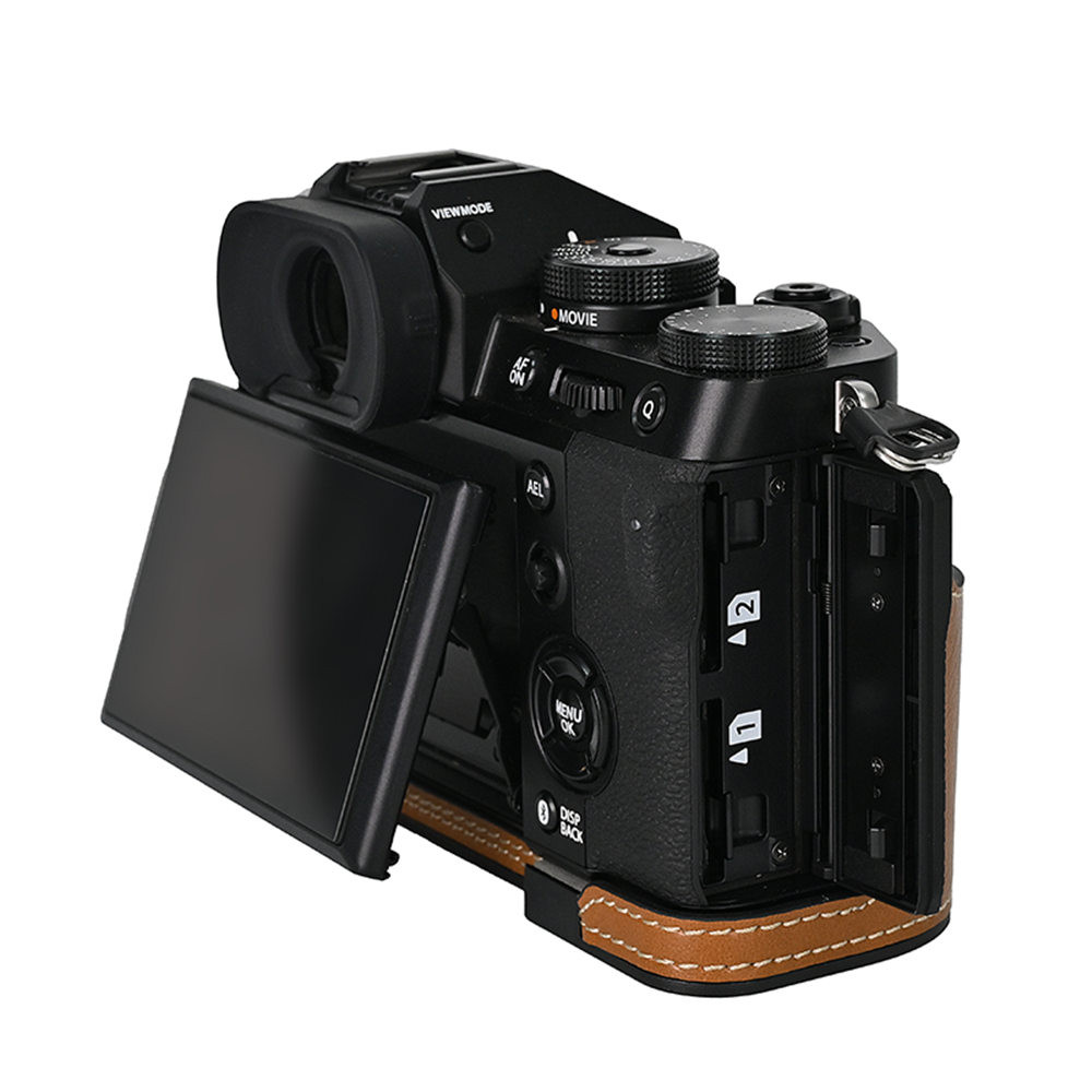 XT5 Camera Bag PU Leather Half Body Case for Fujifilm XT5 X-T5 Opening ...