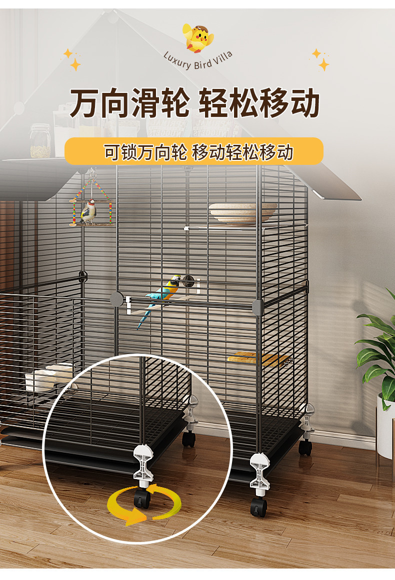 Parrot Cage Pet Luxury Villa Home Tiger Skin Black Phoenix Thrush ...
