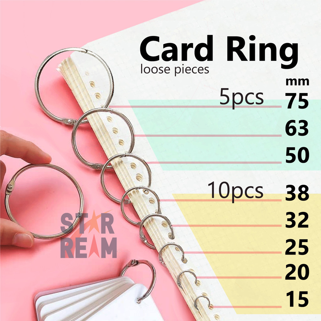 Metal Card Ring/ Book Ring (1 Pack)| 15/20/25/32/38/50/63/75mm| Loose ...