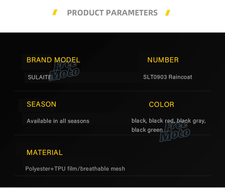 High-quality SULAITE Motorcycle Rainsuit with Waterproof Jacket Pants ...