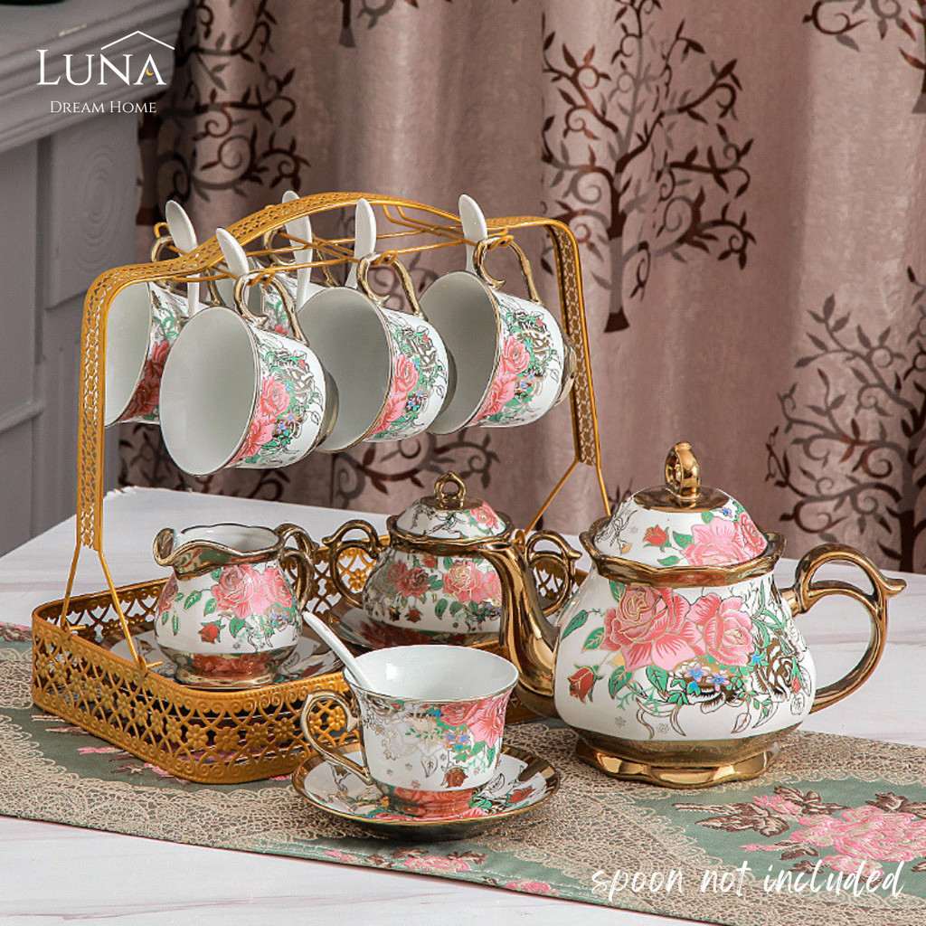 LUNA [Regalia Tea Set] Vintage Luxury Teapot Ceramic Tea Set Coffee Pot ...