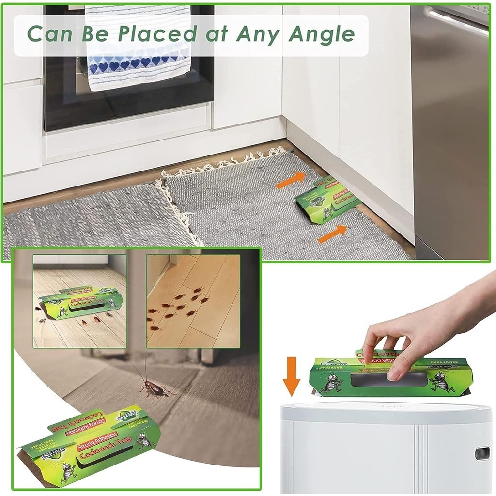 Cockroach Sticky Trap Strong Glue Pest Control Trap Non-Toxic Insect ...