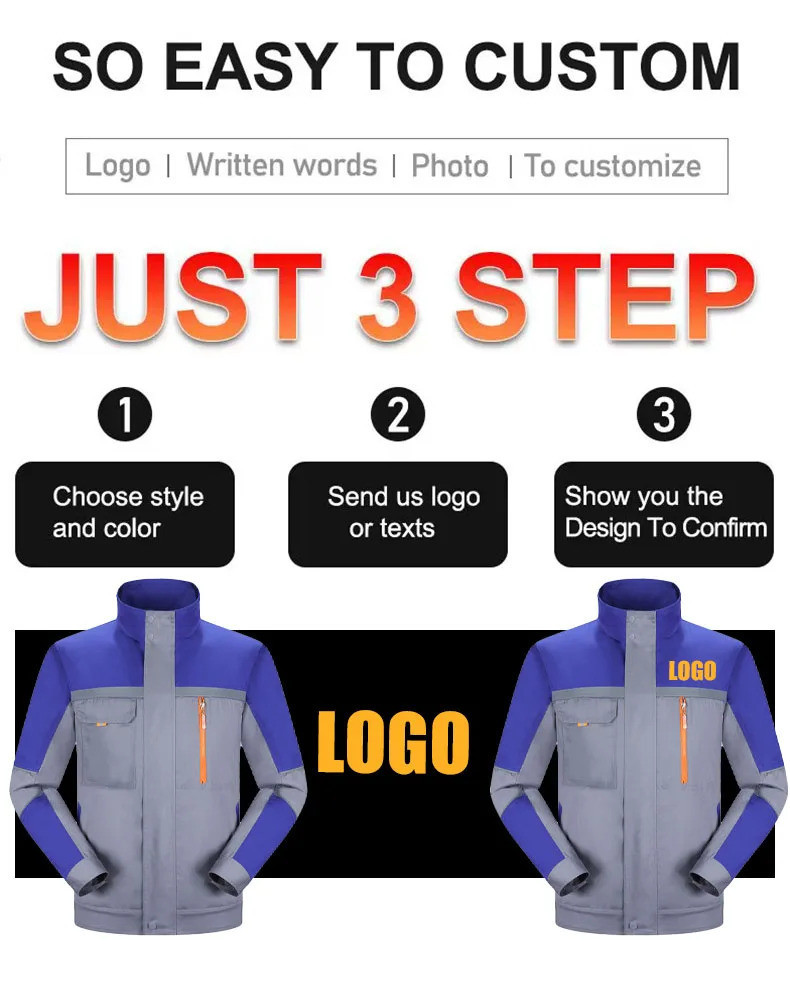 Mens Factory Work Shirt Uniform Long Sleeve Turn-down Collar Workwear ...