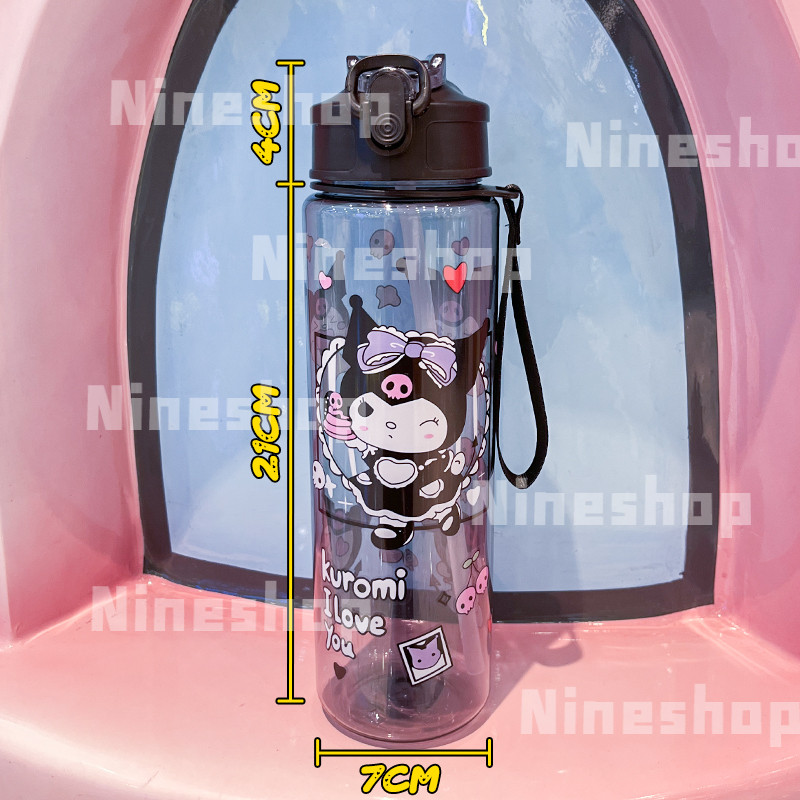 800ml Botol Air Kuromi Cinnamoroll Water Bottle Kids Straw Bpa Free ...