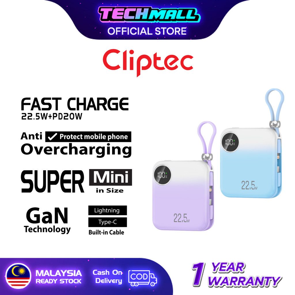 CLiPtec M-series MPB235 10000mAh 22.5W+PD20W Fast Charging Power bank ...