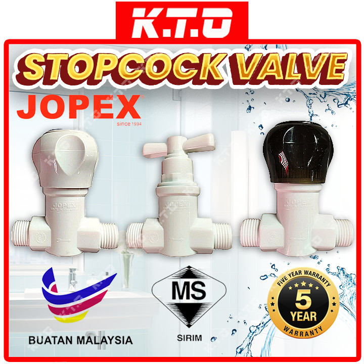 JOPEX 15mm PVC Male Thread Stopcock Valve With Round / Tri Handle ...
