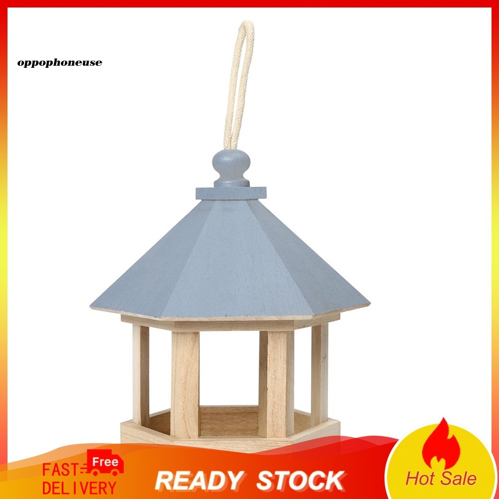 Oppo bird feeder, wooden style, for hanging in the garden, outdoors ...