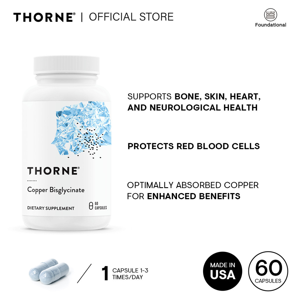 Thorne Copper Bisglycinate 60 Capsules (Exp: July 2028) | Shopee Malaysia