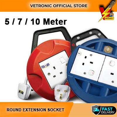 SIRIM 5M 7M 10M Copper Extension Box Cable Reel Portable Trailing ...