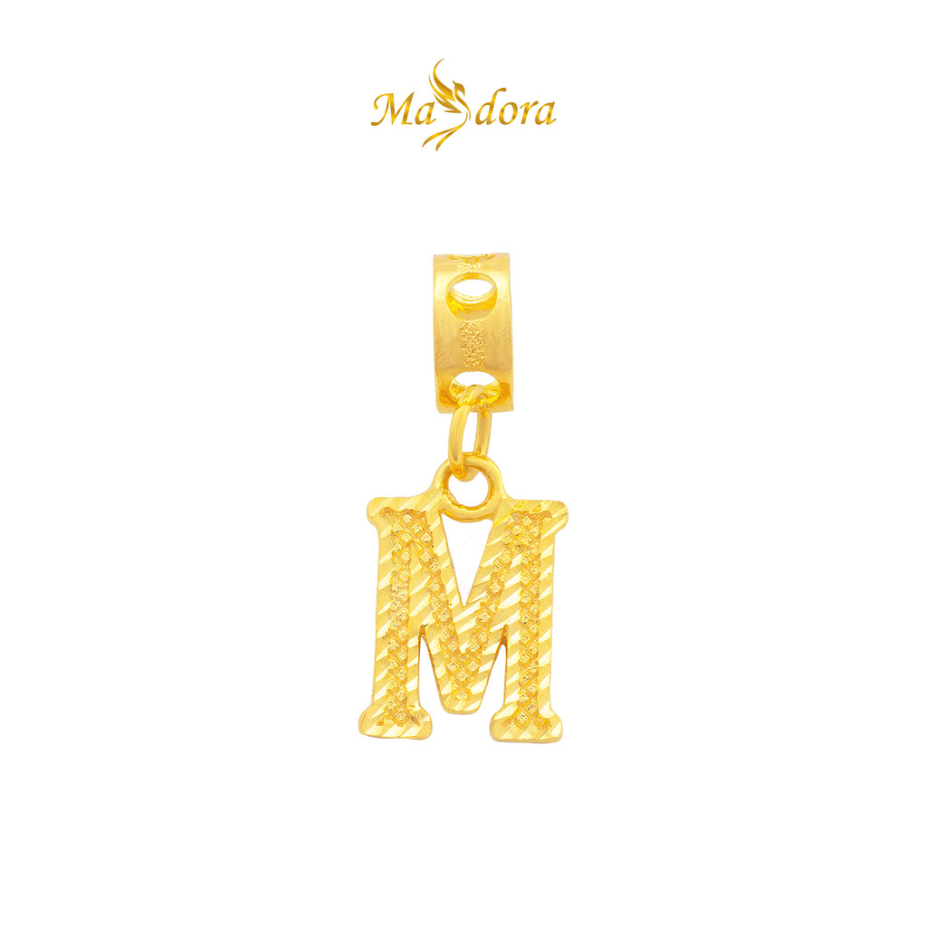 MASDORA 916 Gold Charms Charm Emas ~ Alphabet M (EMAS 916/22K) | Shopee ...