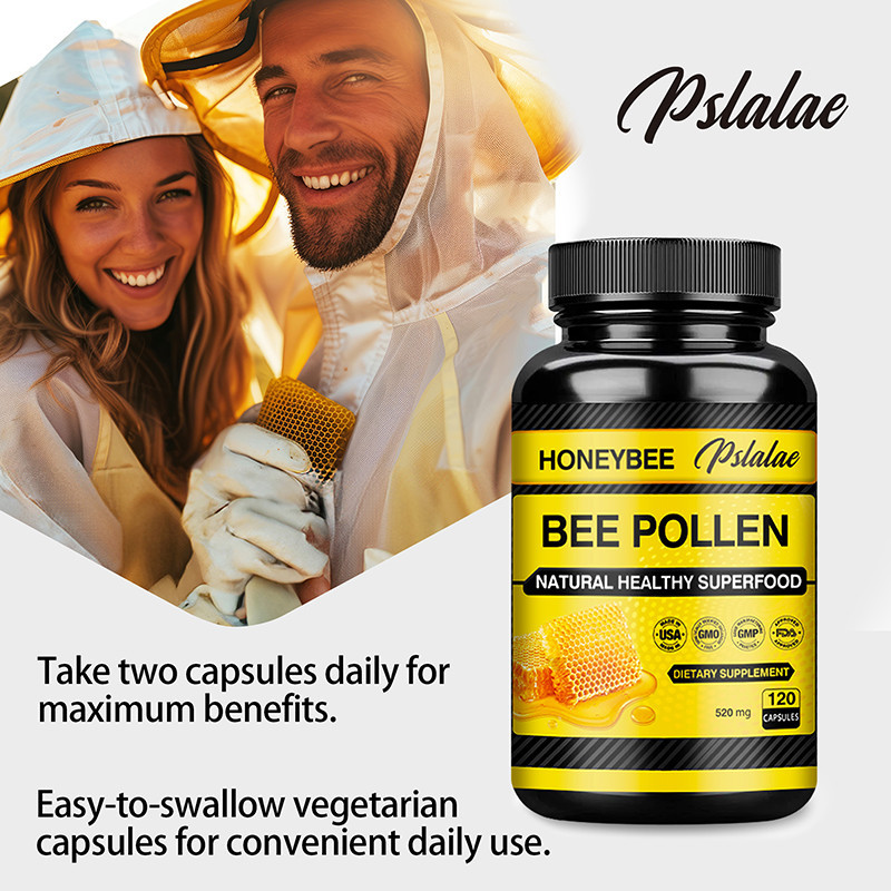 Pslalae Bee Pollen Supplements 100% Natural Raw Bee Pollen Vegetarian ...