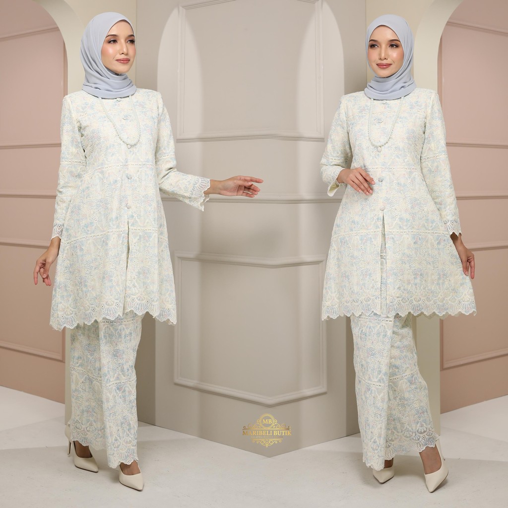 JELITA KURUNG RIAU MODEN | NEW DESIGN COTTON EYELET Sulam Timbul Kain ...