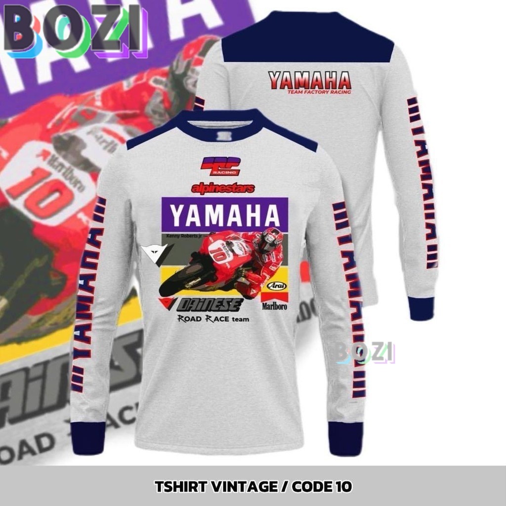 Tshirt Yamaha Road Race VTG - Mesh fabric - long sleeve - hollow fabric ...
