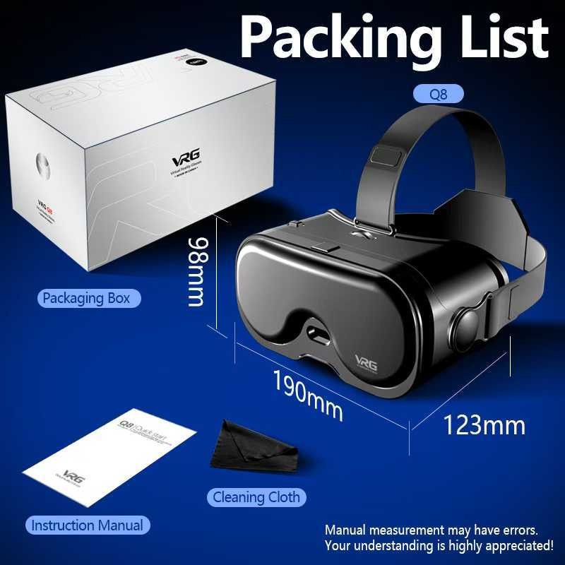 VRG Q8 VR Glasses 3D Virtual Reality Panoramic Large Screen VR Blue ...