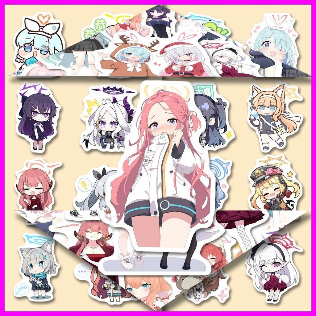 Stickers Blue Archive (54 Sheets) Sunaokami Shiroko Azure File Q ...