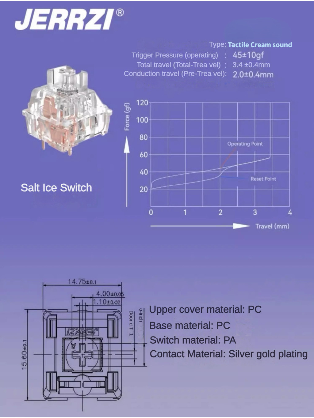 JE*RRZI salt ICE switch Seashells Switch Dust-proof Wall Linear tactile ...