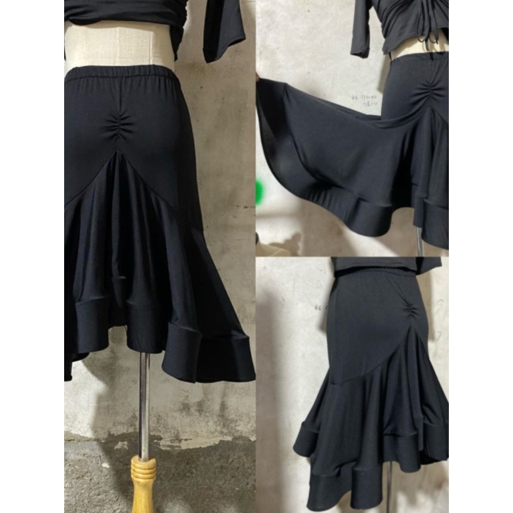Latin Dance Fishbone Skirt For Adult Women With Slanted Hip-covering ...