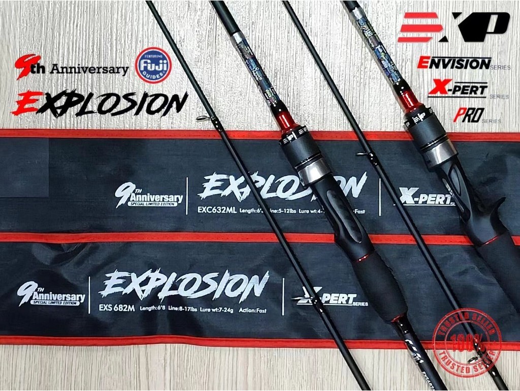 EXP EXPLOSION 9th ANNIVERSARY SPINNING/ BAITCASTING(BC) FISHING ROD ...