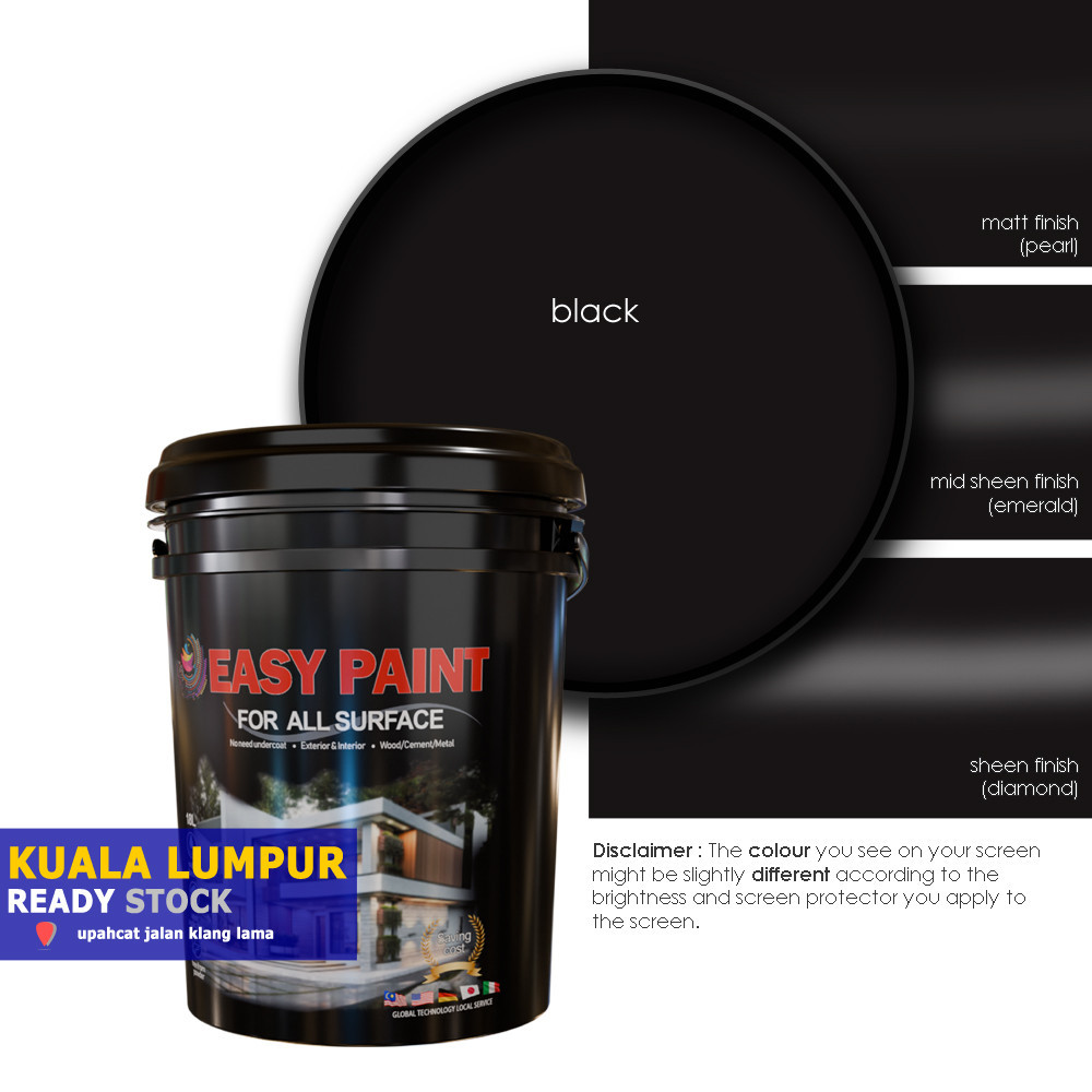 1 Liter and 5 Liter - BLACK, Easy Paint All Surface for interior ...