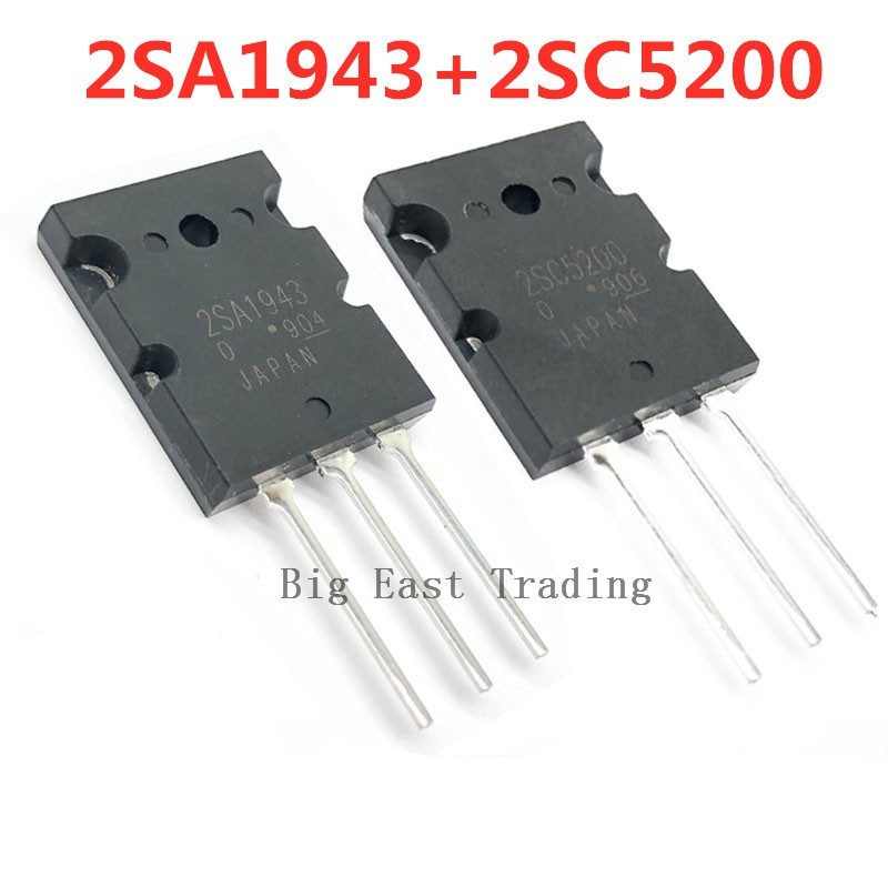 5pairs (5pcs 2SA1943 + 5pcs 2SC5200 ) TO-3PL A1943 C5200 PNP NPN 15A 230V 150W Power Amplifier ...