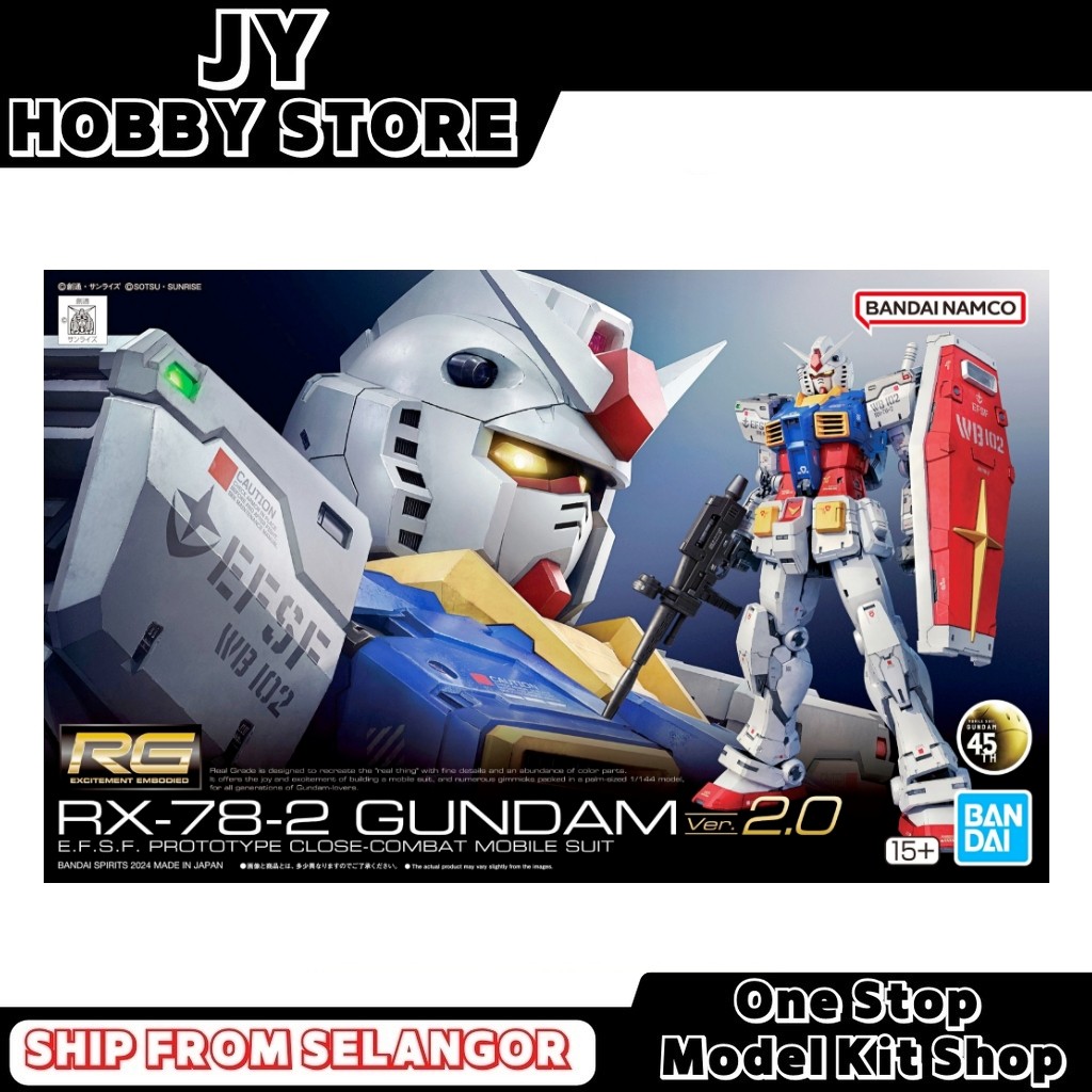 Bandai RG 1/144 RX-78-2 Gundam Ver.2.0 67155 RG RX78 RX-782 RX-78-2 Ver ...