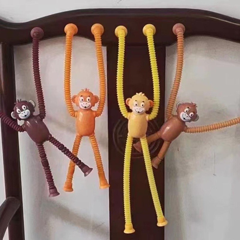 Animal Telescopic Suction Cup Lion Monkey Toy Sensory Toys Fun ...