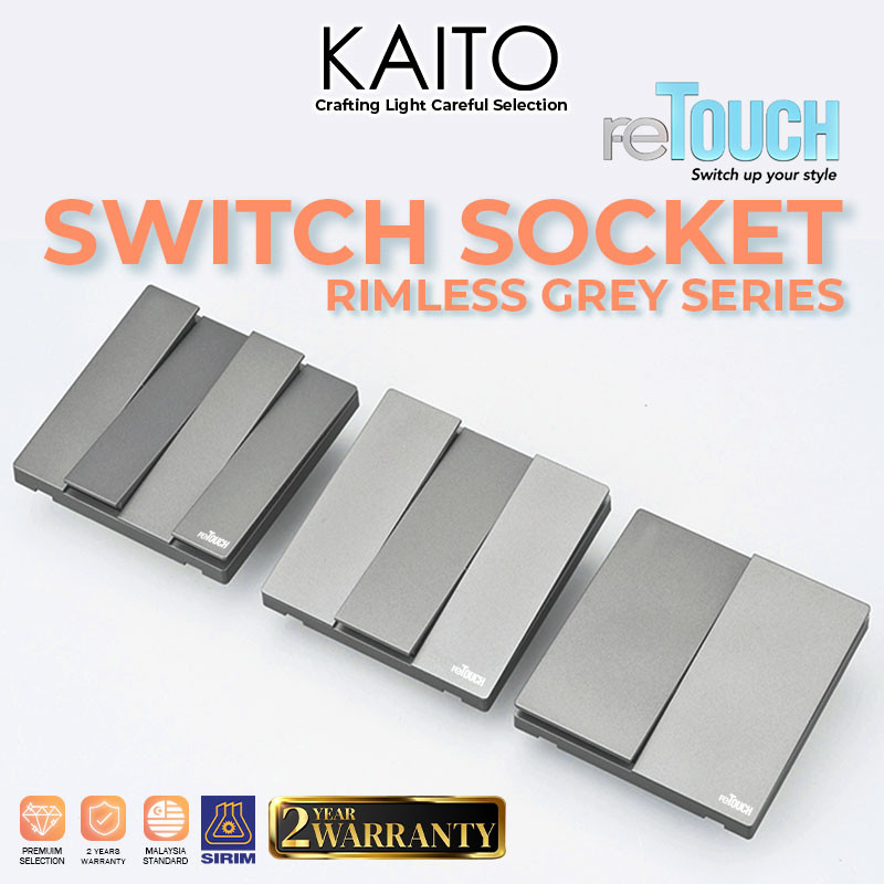 (SIRIM) Retouch Ultra Rimless Switch Socket 1/2/3/4 Gang 1/2Way Wall ...