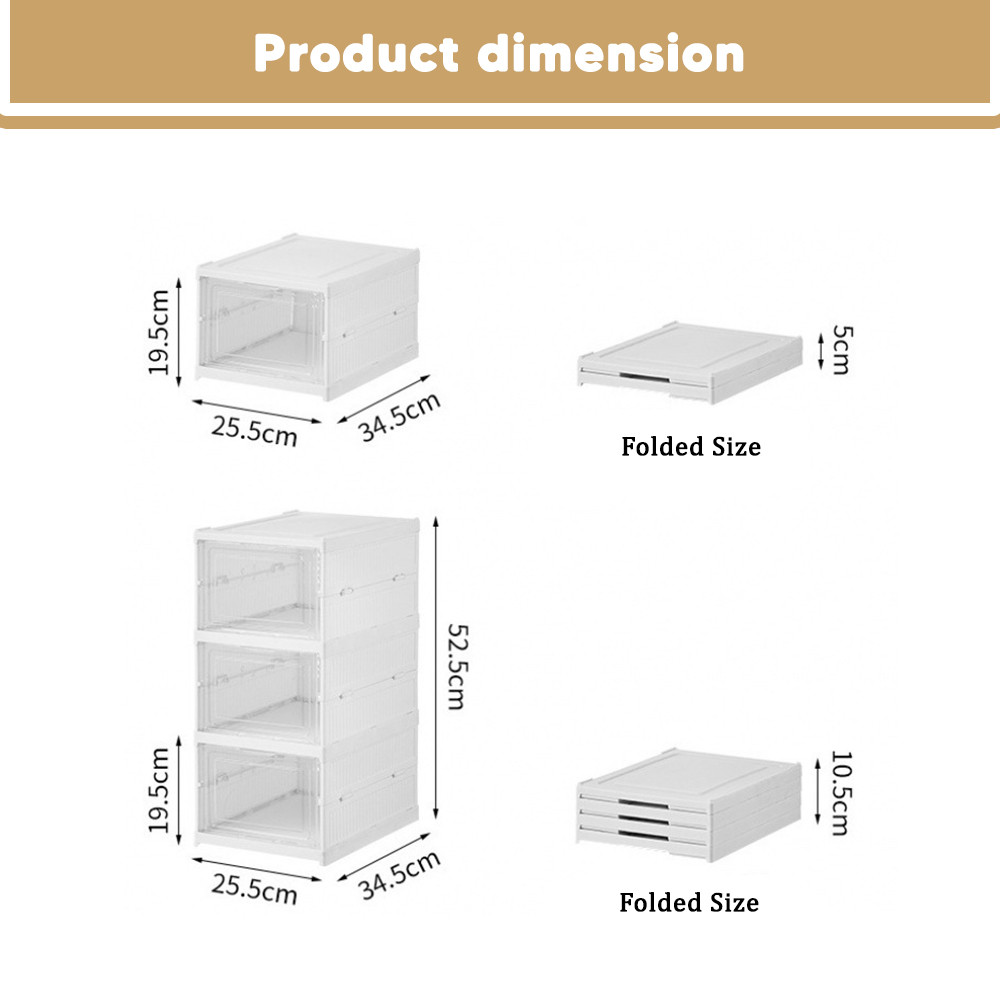 Encora Stackable Shoe Storage Box Rak Kasut Transparent Display Shelf ...