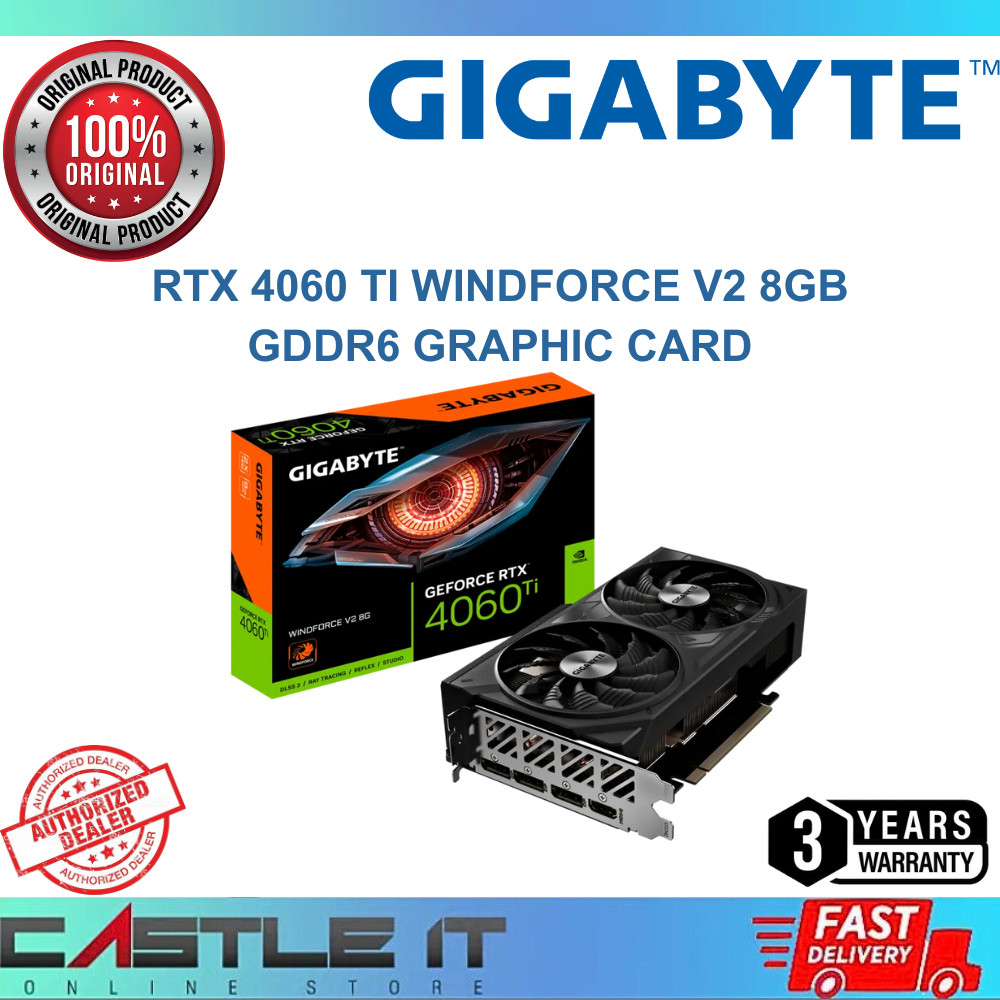Gigabyte RTX 4060 TI WINDFORCE / Eagle / OC / V2 8GB GDDR6 Nvidia GeForce RTX4060Ti Graphic Card ...